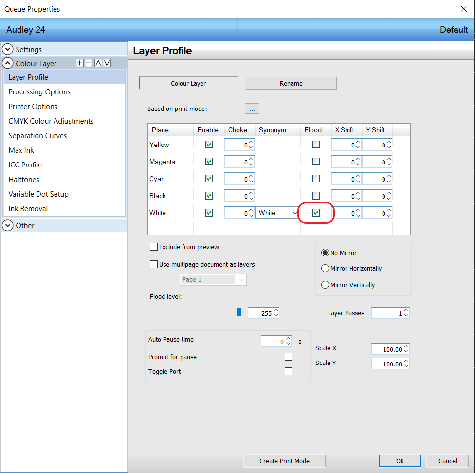 Transparent objects are being filled with unwanted white underbase